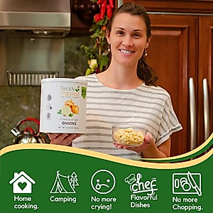 Ready Harvest Freeze-Dried Yellow Onions Freeze-Dried Food Dried Onions Minced Emergency Food Supplies Survival Food Emergency Food Rations #10 Can 25-Year Shelf Life 11.34 oz