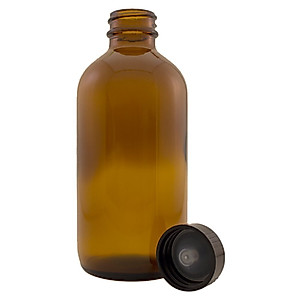 Greenhealth - 8 Oz Amber Glass Bottle with Phenolic Lid (Pack of 2)