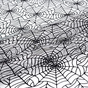LOOGOOL Halloween Black Spider Web Fabric by The Yard for Halloween Party Decoration DIY Craft, Black 39 x 59 Inch