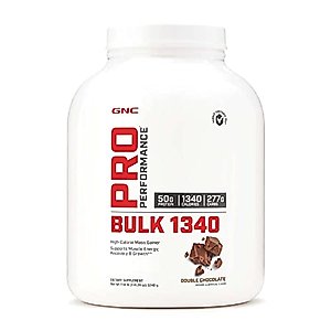 GNC Pro Performance Bulk 1340 - Double Chocolate, 9 Servings, Supports Muscle Energy, Recovery and Growth
