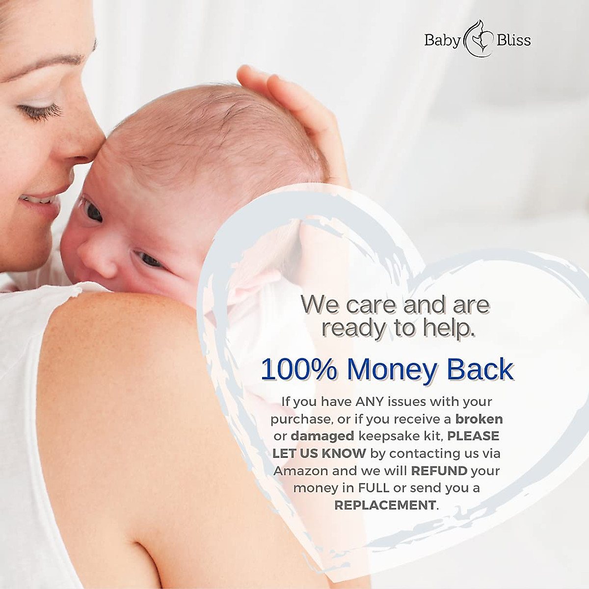 BABY BLISS Baby Hand and Footprint Keepsake Kit - Baby Prints Photo Frame for Newborn Boys and Girls – Nursery Memory Art Kit - Dog and Cat Paw Clay Print Kit for Pet Parents