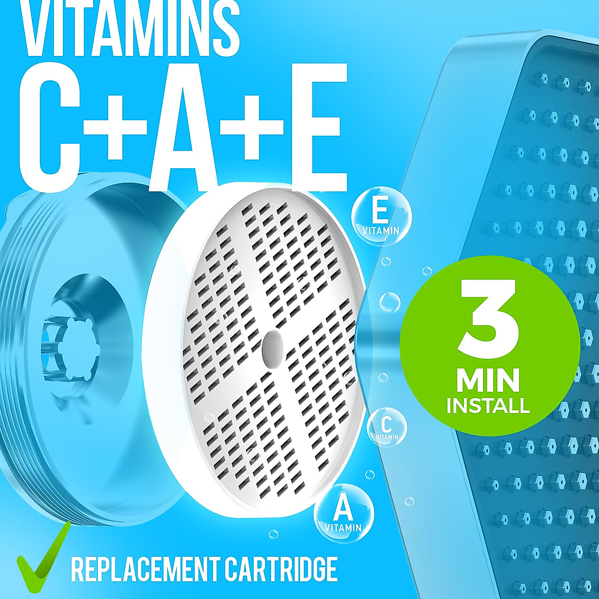 AquaHomeGroup Vitamin C + E +A Replacement Cartridge For Hexagon shower head