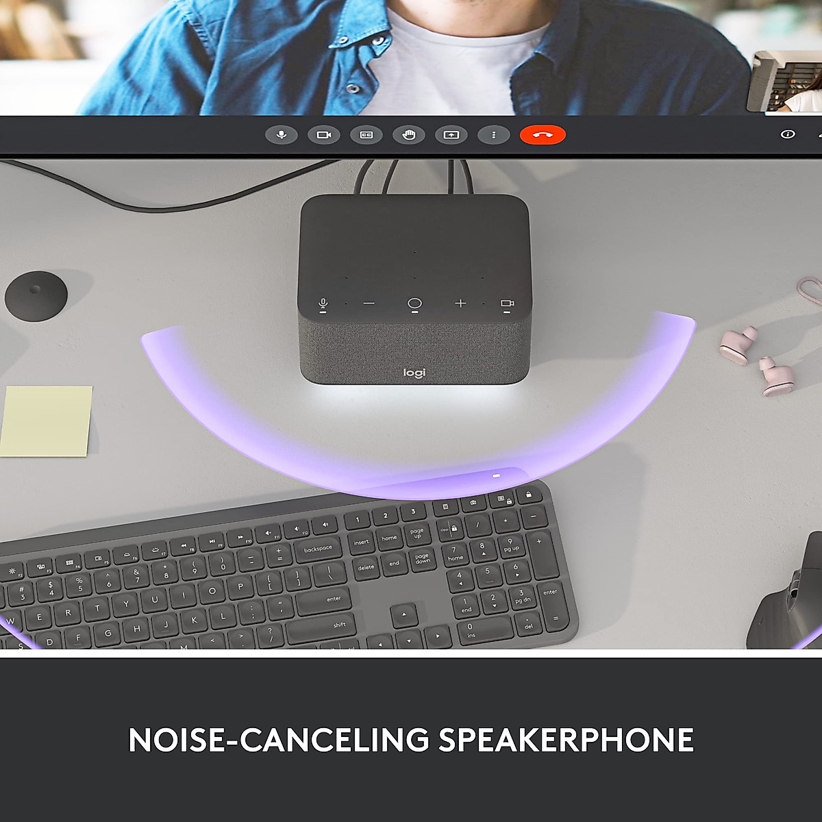 Logitech - Logi Dock, All-in-One USB C Laptop Docking Station, Speakerphone, Noise Canceling Mics, Bluetooth, HDMI, for Windows/macOS, Certified for Microsoft Teams