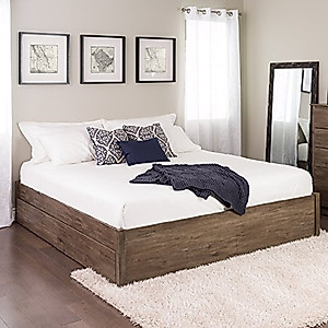Prepac Select King 4 Post Platform Storage Bed With 4 Drawers, 83" L x 79" W x 16" H, Drifted Gray