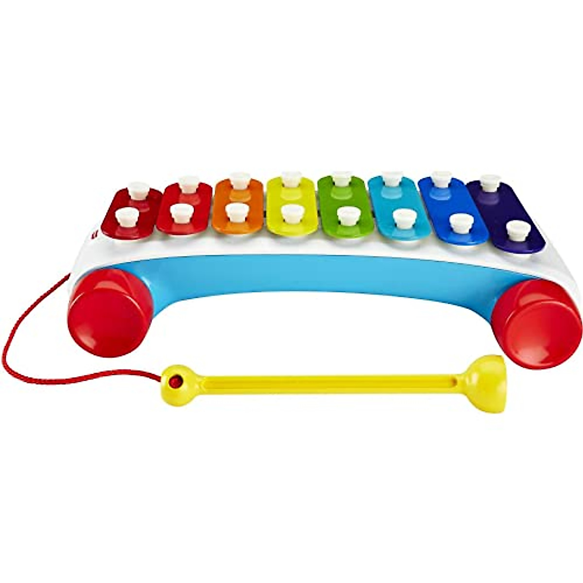 Fisher-Price Toddler Pull Toy, Classic Xylophone Pretend Musical Instrument with Mallet and Rolling Wheels for Ages 18+ Months