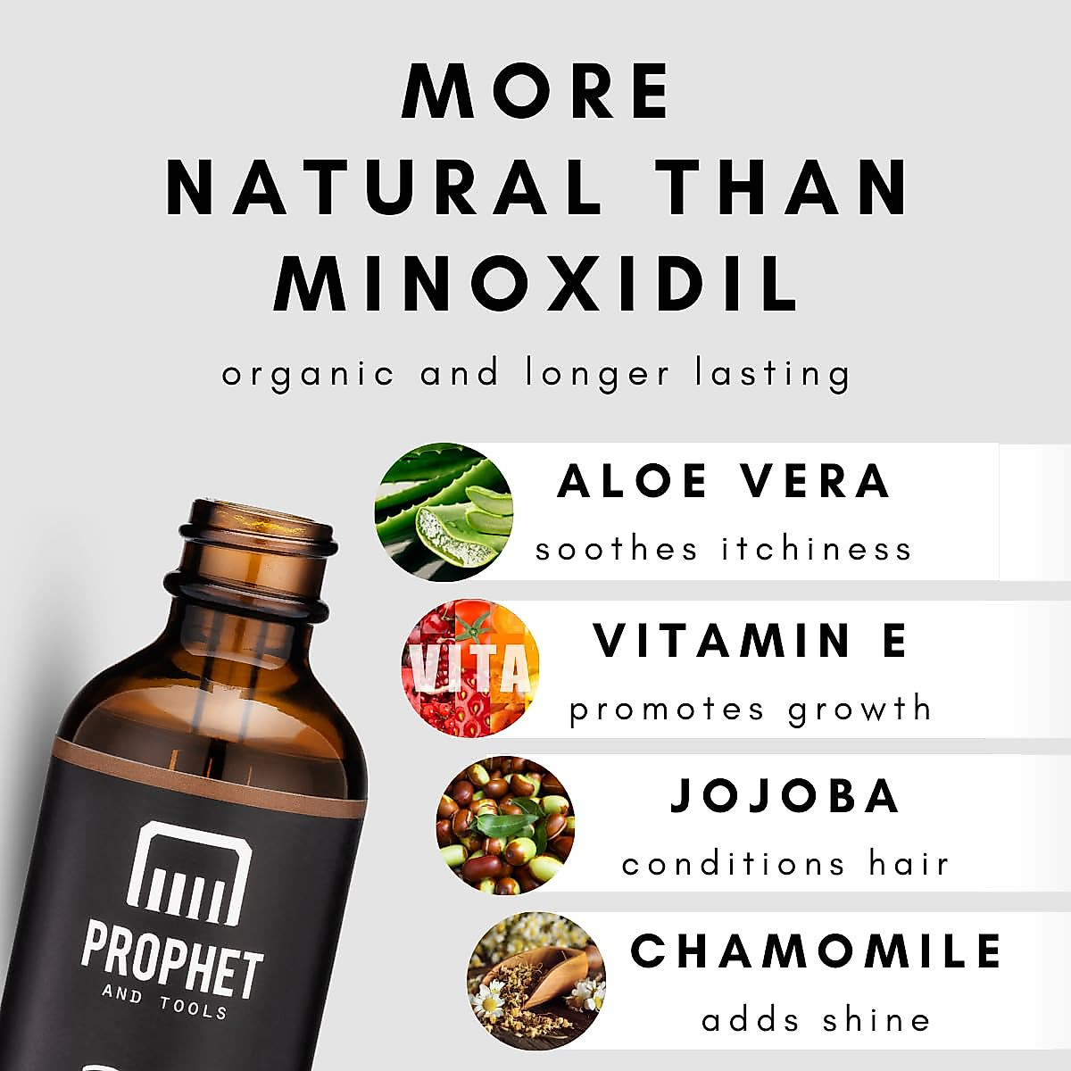 Prophet and Tools Unscented Beard Oil, Organic Revolutionary Formula helps for Thicker Beard Growth, Soften Hairs, Relieve Itch and Dryness, Great for Long Beards, 2oz