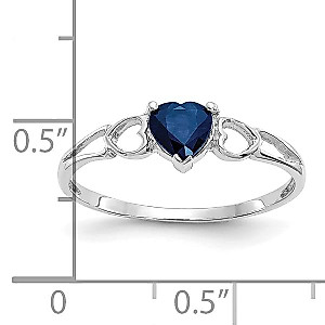 IceCarats 14K White Gold Blue Sapphire Heart Love Ring Gemstone Band September Birthstone Jewelry Size 6