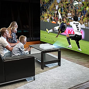 Mini Projector with Projector Screen, BACAR 6000 Lux Portable Projector Support 1080P HD 200" Display Compatible with HDMI USB VGA AV TF iOS & Android PS5 Home Projector Stand Carry Case Included