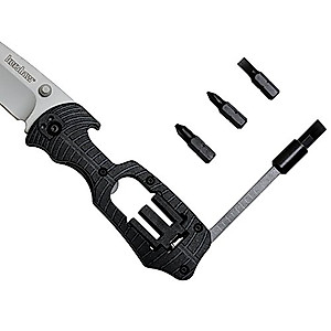 Kershaw Select Fire Multi-Function Pocket Knife, 4-piece Bit Set and Driver, 3.4" 8Cr13MoV Steel Blade, Manual Washer Folding EDC,Black