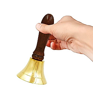 Shubhkart Wooden Classic Bell- for Wedding Events Decoration, Food Line, Alarm, Jingles, Ringing, Service Bell (Small)