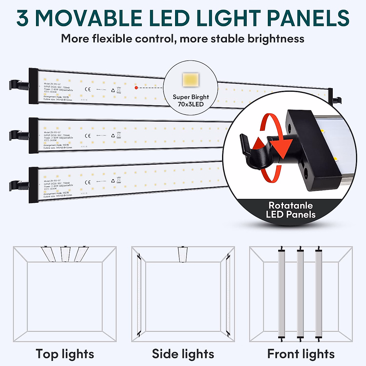 Daguerre 32"x32" Light Box for Product Photography, Professional Large Photo Studio with 3 Stepless Dimming Lights Panels, 210 LED Beads, and 6 Color Backdrops, Perfect Photo Booth Shooting Tent Kit
