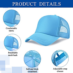 Unisex Sublimation Blank Mesh Baseball Cap Adjustable Plain Blank Mesh Trucker Hat for DIY Embroidery Sublimation Printing(Colorful,24 Pieces)