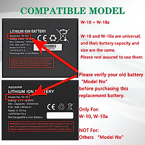 ASDAWN 5040mAh W-10a Battery Replacement for Netgear MR1100 AT&T Nighthawk M1 LTE Mobile Hotspot Router, (W-10 = W-10a) Model No: W-10a W-10