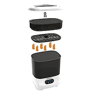 Baby Brezza Bottle Sterilizer and Dryer Advanced – HEPA Filter And Steam Sterilization – Dries 33 Percent Faster Then Original - Universal Fit up to 8 Baby Bottles And 2 Sets of Pump Parts (Any Brand)