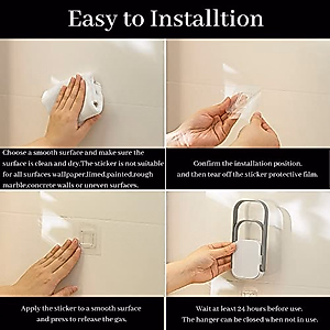 LINFIDITE 2 Pack Clothes Hanger Organizer Hanger Storage Organizer Stacker Double Layers Foldable Hanger Holder Rack Wall Mounted Clothes Hanger Clips Organizer for Laundry Room Balcony Bathrooms,Grey