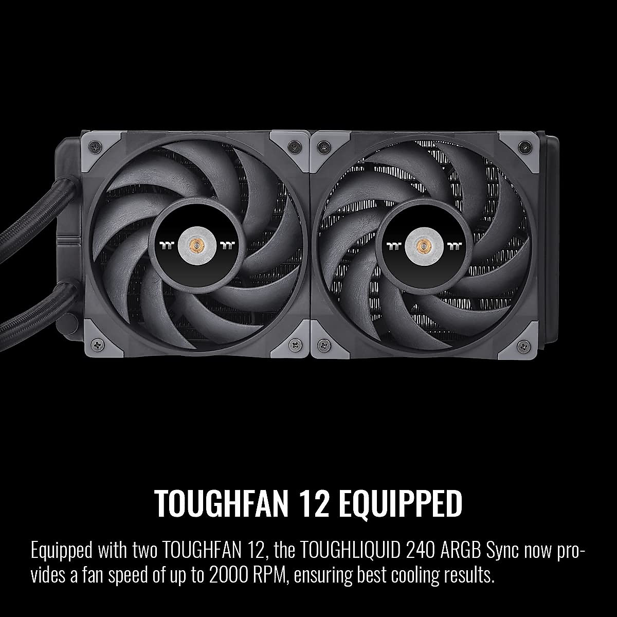 Thermaltake TOUGHLIQUID 240 ARGB Motherboard Sync All-in-One Liquid CPU Cooler, AMD (AM5/AM4) / Intel (LGA 1700/1200), 240mm High Efficiency Radiator CL-W319-PL12BL-A