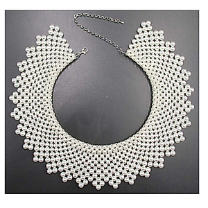Faux Pearl Fals Collar Bib Collar Necklace Chocker Statement Collar Necklace Pearl White/Ivory
