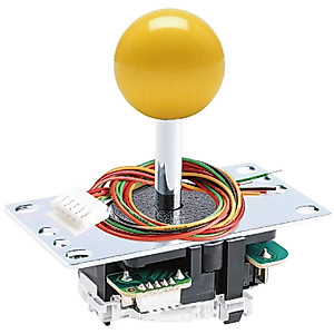 Sanwa JLF-TP-8YT Joystick + Sanwa 8 pcs OBSF-30 Push Button Bundle Kit Color : Yellow - for Arcade Game 4 & 8 Way Adjustable, Compatible with Catz Mad SF4 Tournament Joystick S@NWA