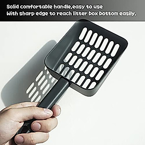 Tookincmo Cat Litter Scooper with Caddy, cat Scooper with Holder, with Container to Store cat Scooper, Durable ABS Material and Cute Design - 85° Matte Dark Grey