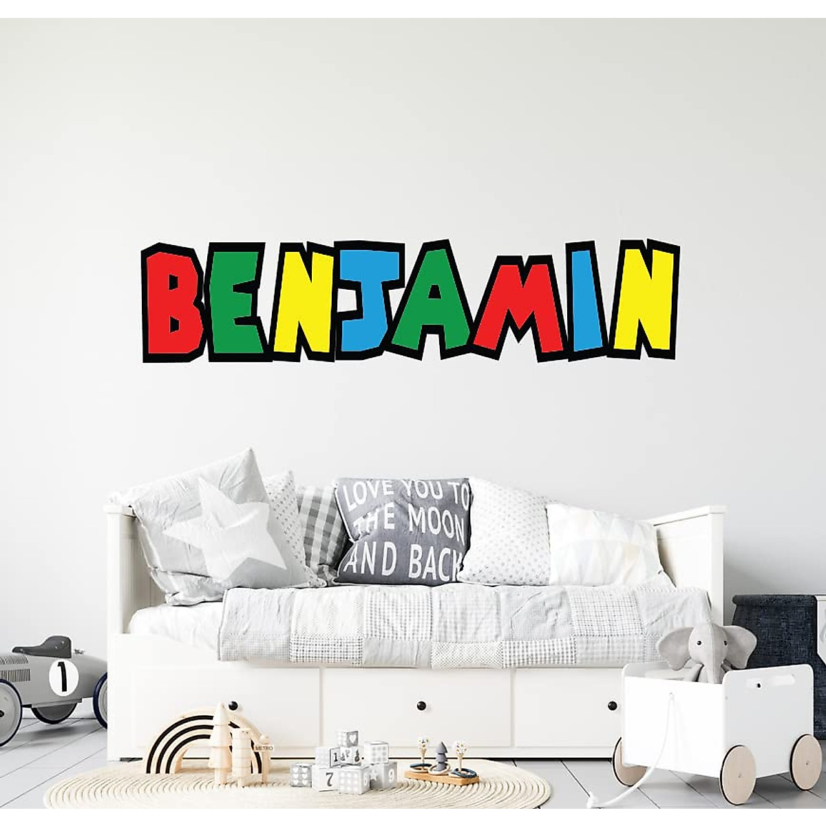 Custom Name Wall Decal - Personalized Name Wall Sticker - Mario Wall Sticker - Graffiti Name Wall Decal - Unisex Wall Art Decor - Wall Decal for Nursery Bedroom Decoration (Wide 15")