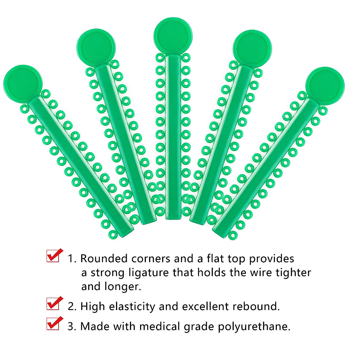 Dental Orthodontic Ligature Ties and Orthodontic Ligature Gun Tools Teeth Orthodontic Ligature Ring Rubber Bands Multi-Color(1040 Pcs/Bag)