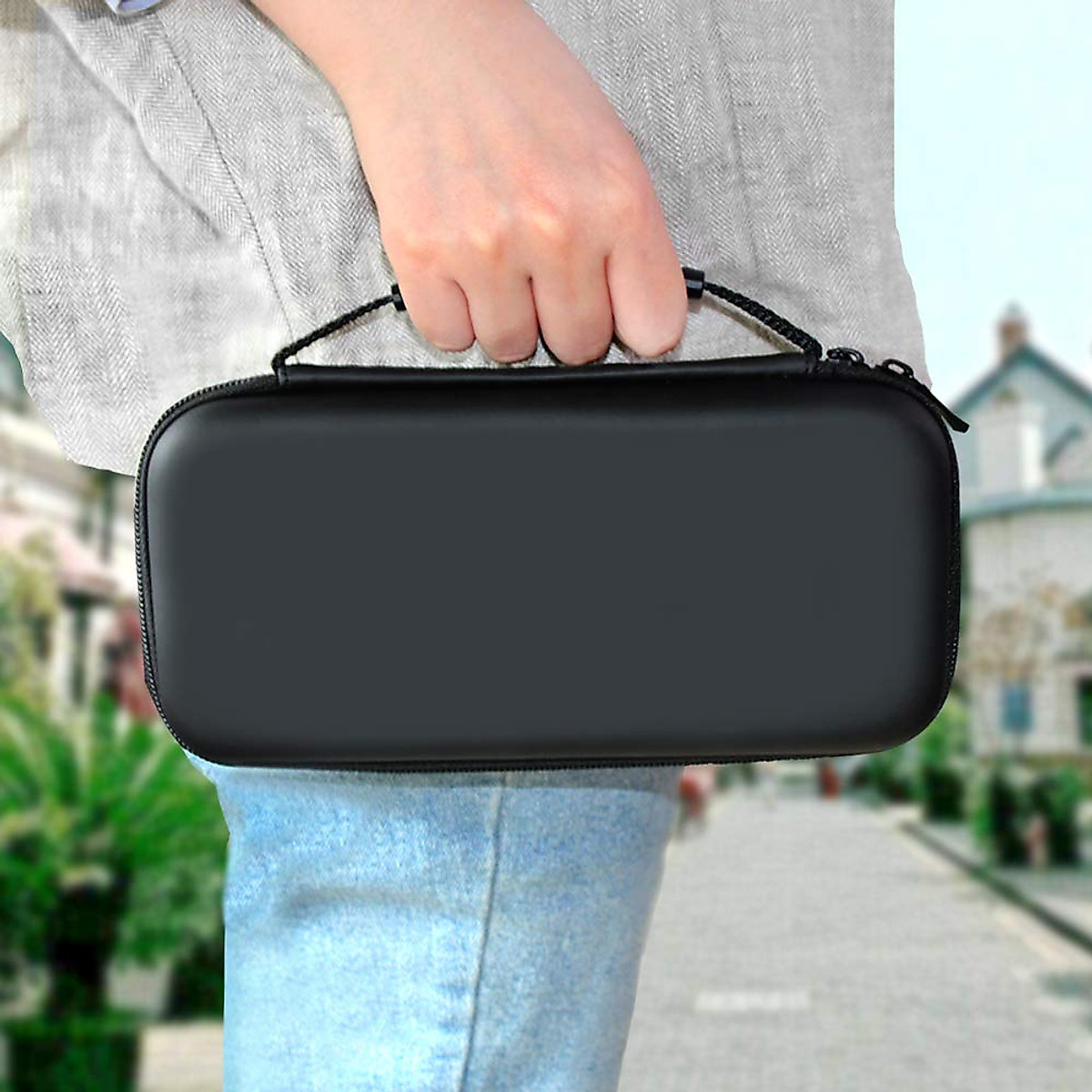 Carry case for New Switch Lite, AFUNTA Zipper Portable Case with 2 Pcs Screen Protectors for Switch Lite 2019-9H Hardness Tempered Glass Film