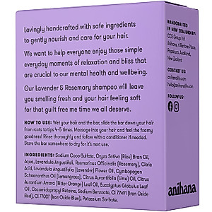 ANIHANA Shampoo Bar for Thin Fine Oily Hair Gives Hair Volume & Body Natural Healthy Look and Shine Paraben Free Lavender and Rosemary 2.29 oz