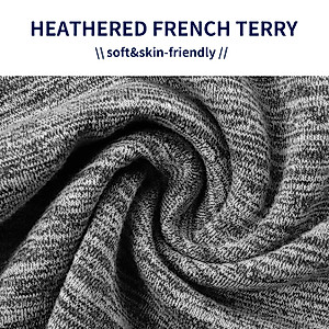 Zengjo Sweat Shorts Men 6 Inch Drawstring with Pockets(Marled Black,M)