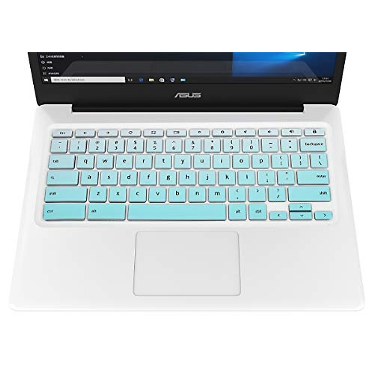 CaseBuy Premium Keyboard Cover for ASUS Chromebook Flip C433 C434 2 in 1 14" Laptop, Chromebook C302CA/C423NA/C425TA/C433TA/C434TA-DH342T DSM4T DS384T C523NA Keyboard Skin, Ombre Mint