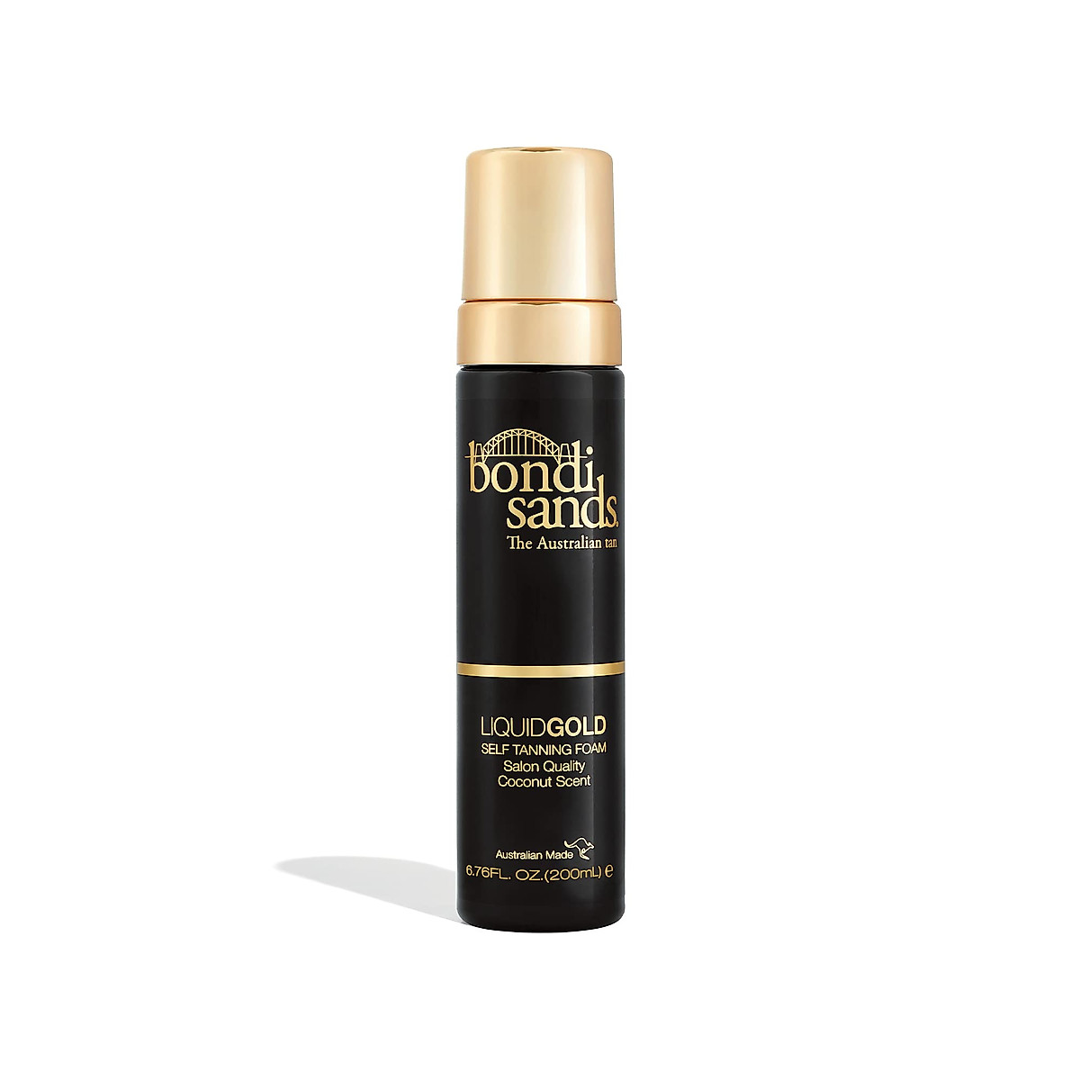 Bondi Sands Liquid Gold Self Tanning Foam | Lightweight + Quick Dry Foam Enriched with Argan Oil, Provides a Hydrated Streak-Free Tan | 6.76 Oz/200 mL