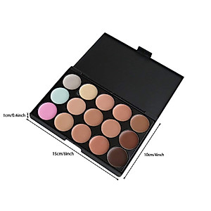 15 Colors Cosmetics Cream Contour Foundation Concealer Palette Kit with 11pcs Bamboo Brush