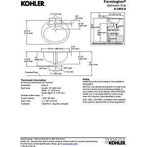 KOHLER Farmington 19X16 S-Rim Lav/8Cc