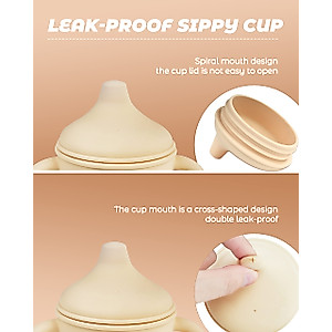 DF DUALFERV Toddler Sippy Cups, Sippy Cups for Baby 6+ Months, Toddler Cups with Two Non Slip Handle, Transition Sippy Cups for Babies 6-12 Months And Toddlers 1-3 Years, 5oz