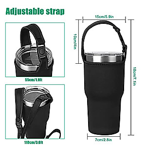 4 Packs 30oz Tumbler Carrier Holder Pouch with Shoulder Strap, Fit for YETI, Rtic, Atlin, Ozark Trail, Rambler 30 oz Insulated Tumbler Coffee Cup for 30oz Stainless Steel Travel Insulated Coffee Mug