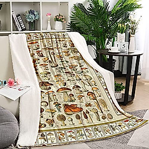 Fleece Throw Blanket for Couch - Super Soft Cozy Bed Blanket Lightweight Plush Fuzzy Mushroom Blankets and Throws for Sofa, 60 X 80 inches, Twin Size