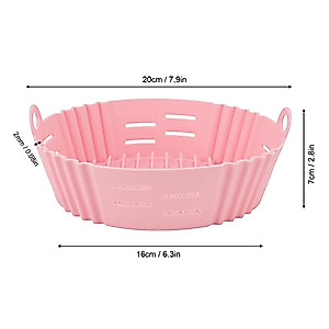 DAUERHAFT Air Fryer Silicone Liner, Washable Oilproof Air Fryer Insert Food Grade for Kitchen(Pink)