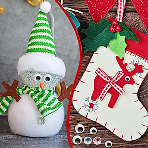 ASTARON 800Pcs 4mm-12mm Googly Eyes Self Adhesive Wiggle Eyes for Art Craft Supplies, Doll Making and Scrapbooking,7 Size