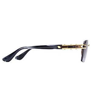 Dita META-EVO ONE DT DTS147 A-01 Yellow Gold/Ink Swirl Metal Rimless Sunglasses Grey Gradient Lens