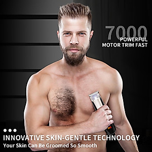 Body Hair Trimmer for Men Groomer: Mens Electric Pubic Groin Hair Shaver - Man Waterproof Ball Trimmers with LED Light - Male Grooming Kit