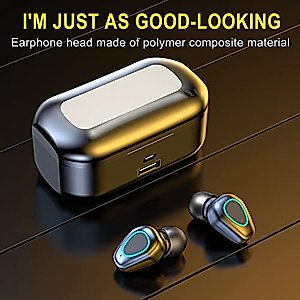 Wireless Bluetooth Headset, Low Latency, Active Noise Reduction, with LED Display Charging Case, 2000mah Large Capacity Charging Box, Can Charge The Phone, for Sport, Gaming