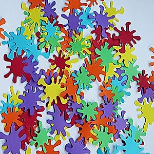 KRISMYA 50 Pcs Paint Splatter Confetti - Art Paint Splash Table Confetti/Art Confetti/Paint Birthday Party Decor/Art Birthday Party Decorations,Rugrats Themed Party Supplies