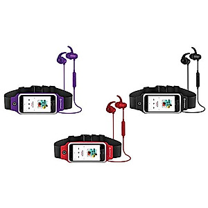 HyperGear [2X Complete Pairs] Sports WaistBand Phone Holder+Wireless Earphone [Gym,Hiking,Walking] Compatible for iPhones + Most Cellular Phone Brands