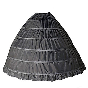 Shape 6 Dress Slip Skirt Underskirt for Wedding Ball Hoop Gown Petticoat Full Accessory Bed Skirt Twin Bed Black