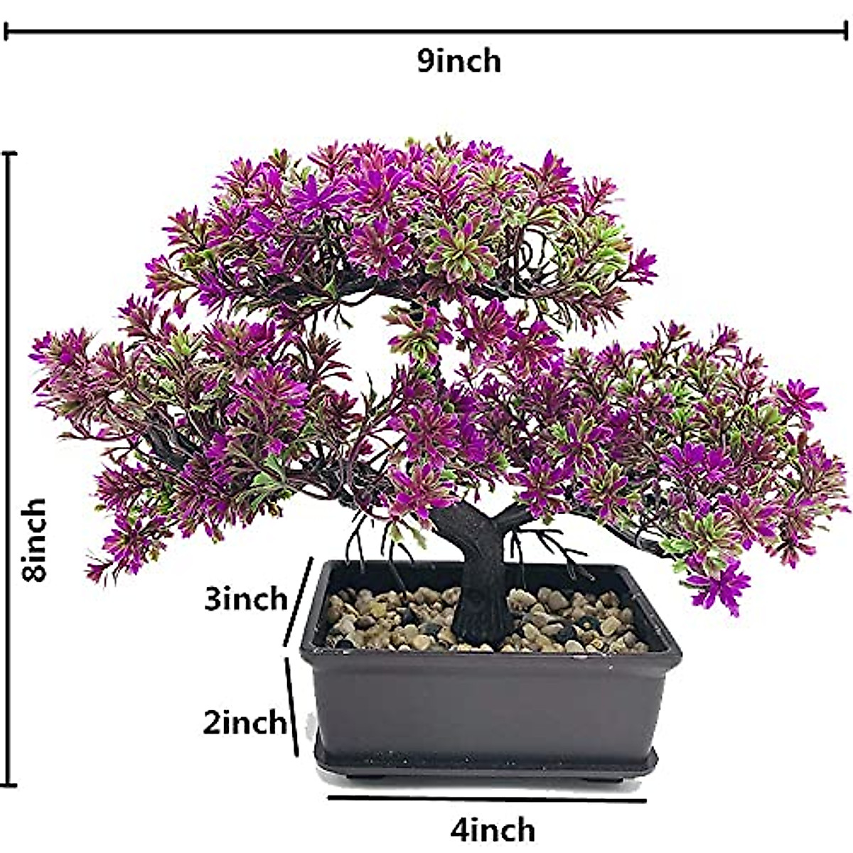 Fycooler Artificial Bonsai Tree-Fake Plant in Pot Artificial Plants,Faux Bonsai Japanese Pine Bonsai Artificial Plants for Home Decor Indoor,Office/Windowsill/Yard,Desktop Display, Zen Garden Décor