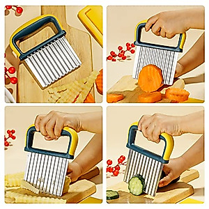 2 PCS soap cutter- Stainless Steel Wavy & Straight Soap Mold Loaf Cake Cutter, Potato Vegetable Cake Cutter Cutting Tools set