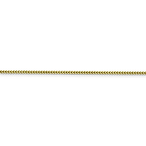 Solid 10k Yellow Gold 1.3mm Franco Bracelet - with Secure Lobster Lock Clasp 8"