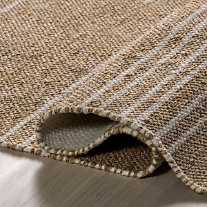 Rugs USA x Lauren Liess Birchwood Reversible Striped Wool Area Rug, 9' x 12', Sand