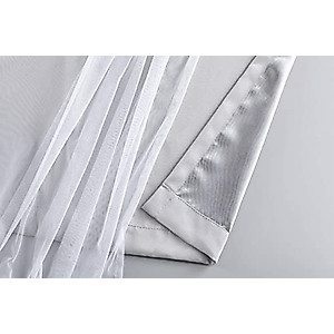 ECM. Catarina Layered Solid Blackout and Sheer Window Curtain Panel Pair with Grommet Top 2 Layered (Cloud Grey, 2PC 52" x 84")