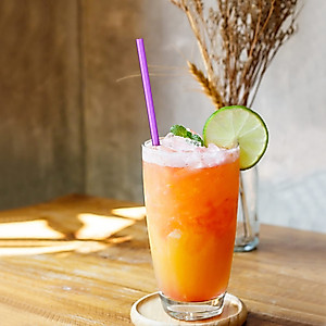 DOITOOL 200Pcs Plastic Straws Disposable Drinking Straw Friendly Straws Purple Straws for Party Wedding Events