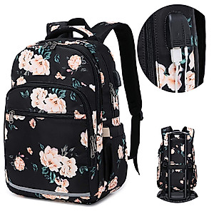 Bluboon Backpack for Women 15.6 Inch Laptop Bookbag College Girls Daypack for Business Travel with USB Charging Port